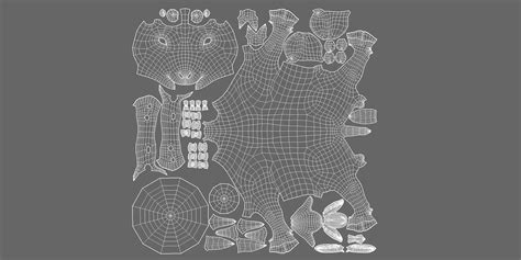Deer Basemesh Topology Uv Map Flippednormals