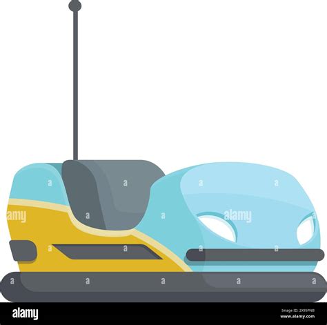 Colorful And Playful Cartoon Bumper Car Illustration In A Fun Amusement