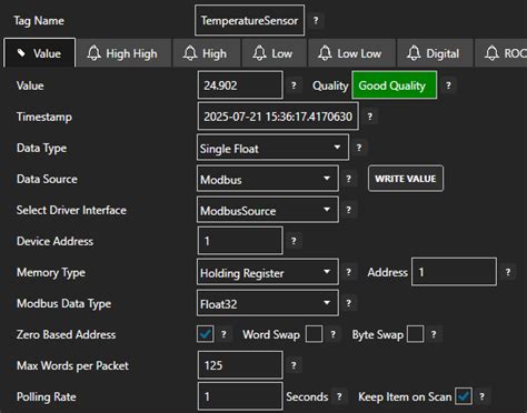 How To Log Modbus Data To A Database Oas Knowledge Base