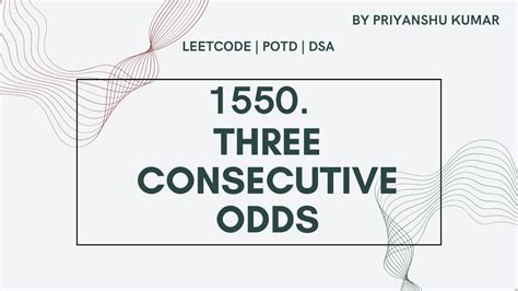 1550 Three Consecutive Odds Dsa Coding Youtube