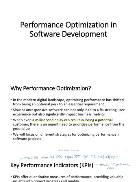 Software Development Performance Kpis Pdf Program Optimization