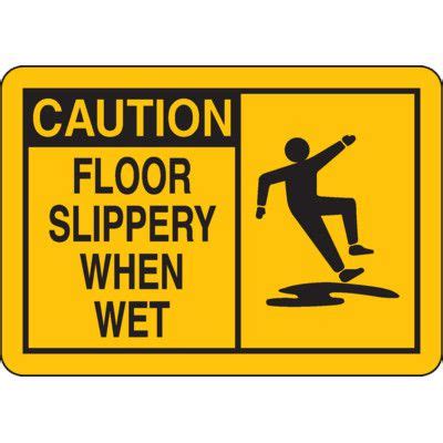Safety Alert Signs Caution Floor Slippery When Wet Emedco