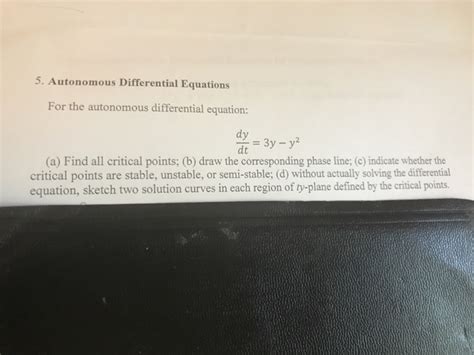 Solved Autonomous Differential Equations For The Chegg