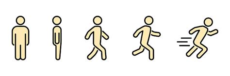 달리고 걷는 사람들 아이콘입니다 벡터 일러스트 레이 션 개체 그룹에 대한 스톡 벡터 아트 및 기타 이미지 개체 그룹 건강한 생활방식 걷기 Istock