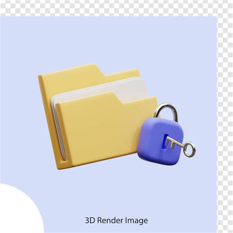 Premium Psd 3d Icon Secret Lock Folder