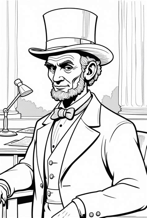 Coloring Page President Abraham Lincoln Free Printables Img 32232