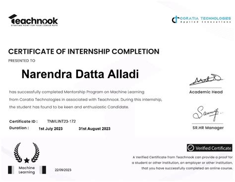 Machinelearning Internship Learningjourney Narendra Datta Alladi