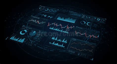 Futuristic Digital Interface Displaying Various Data Visualizations And