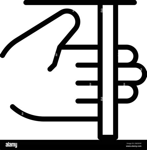 Palm Scanner Icon Outline Vector Biometric Recognition Scan Identification Stock Vector Image