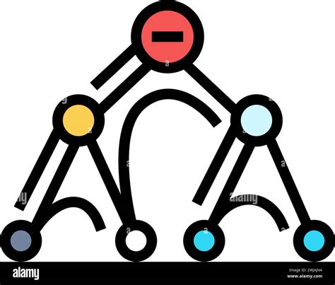 depth first search dfs color icon vector illustration stock vector