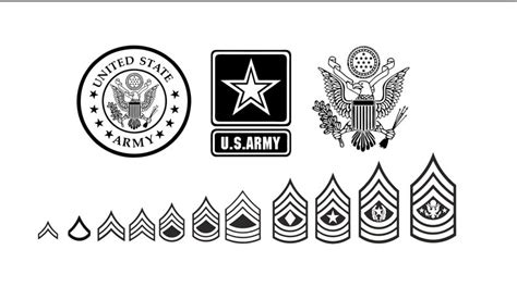 Us Army Enlisted Rank Insignia Svg Military Frame Clip Art Etsy
