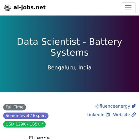 Hiring Data Scientist Battery Systems In Bengaluru India Raiml
