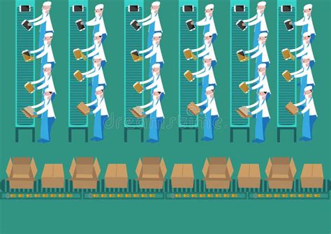 Assembly Plant Workers Assembles A Tablet Computer In A Routine Manner