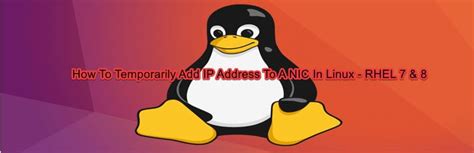 Temporarily Add A Secondary IP To A NIC RHEL