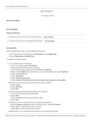 Test Out Lab Sim 3 Lab Report Required Actions Create The D Utilities Recover Directory