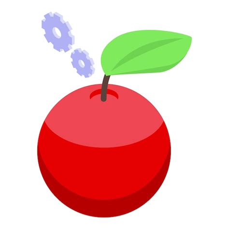 Premium Vector Education Workflow Red Apple Icon Isometric Of