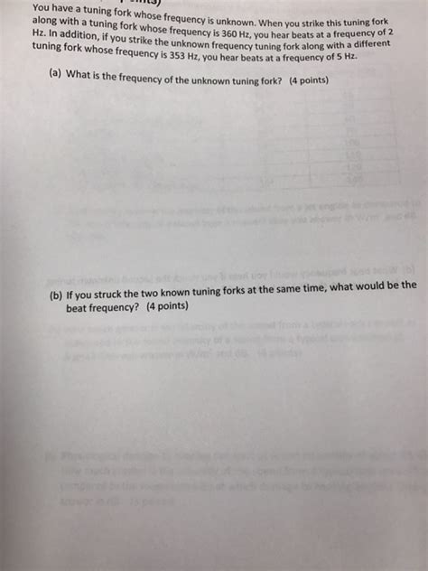 Solved You Have A Tuning Fork Whose Frequency Is Unknown Chegg Com