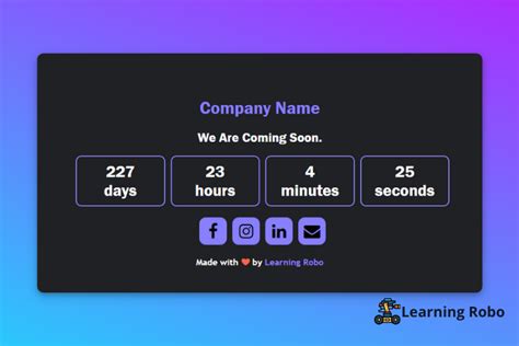Responsive Coming Soon Page Using Html Css And Javascript