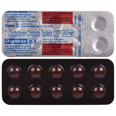 2 5mg Oxyspas Chloride Tablet At ₹ 192 Stripe Oxybutynin Chloride