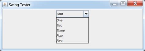 Swing Examples Using Custom Comboboxes