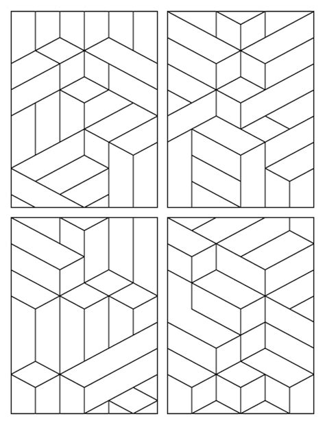 coloriages de cubes 3d géométriques pour les enfants vecteur premium