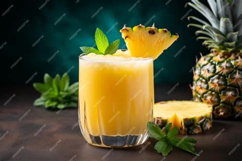Premium Photo Refreshing Tropical Drink With Pineapple Twist