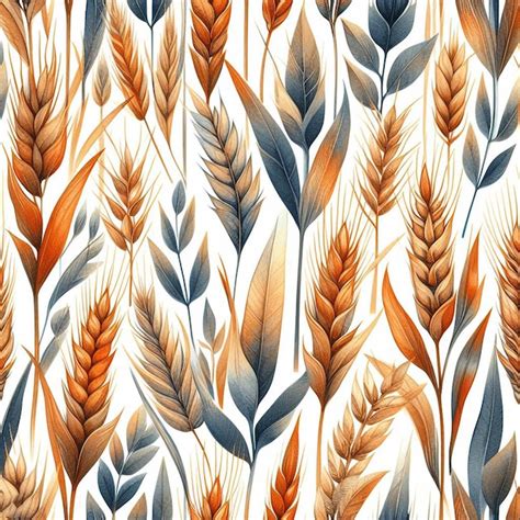 Premium Vector Seamless Wheat Pattern Colorful Nature Texture Vector