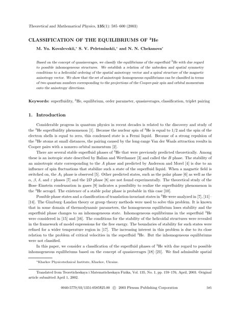 Pdf Classification Of The Equilibrium States Of He 3