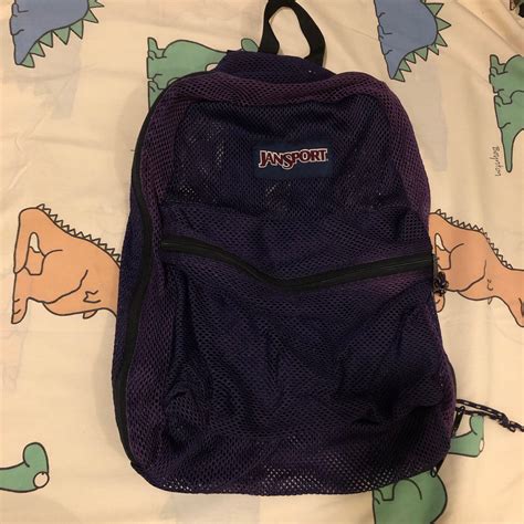 Vintage Jansport Mesh See Through Purple Backpack Mad… Gem