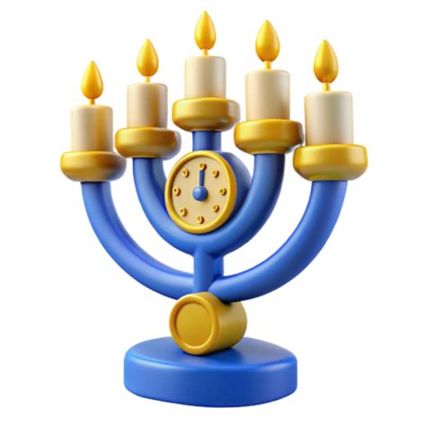 Menorah With Clock A Symbol Of Time And Light 56411114 Png