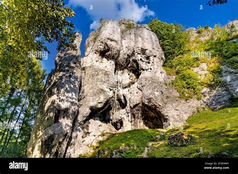 Jurassic Limestone Rock Formations And Natural Caves In Gora Birow