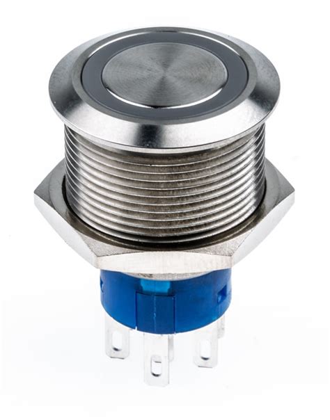 RS PRO RS PRO Illuminated Push Button Switch Panel Mount Mm Cutout DPDT Red LED V