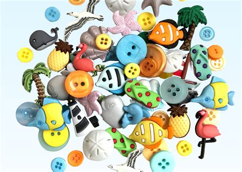 Beach Ocean And Nautical Decorative Buttons For Crafts Sewing