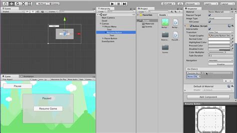 unity 2d pause button tutorial by hevar youtube