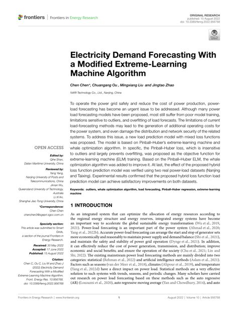 pdf electricity demand forecasting with a modified extreme learning