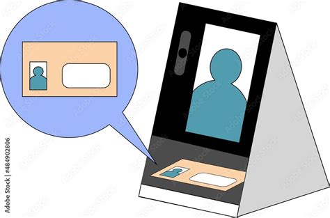 医療機関・薬局向け顔認証付きカードリーダーとマイナンバーカードのイラスト Vector De Stock Adobe Stock