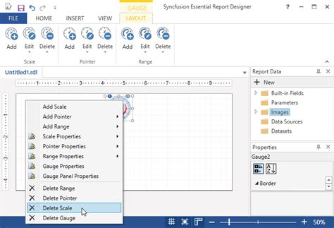 Draw Gauge Report Item Reportdesigner Wpf Syncfusion