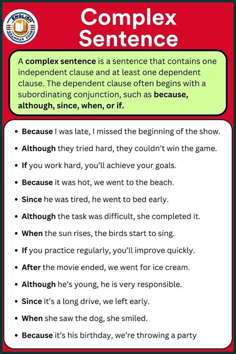 Examples Of Complex Sentences Complex Sentences Complex Sentence