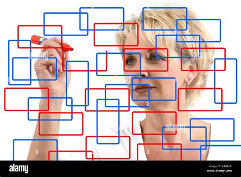 Woman Drawing A Mind Map Stock Photo Alamy