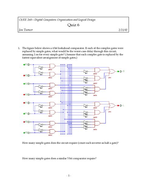 Bit Omparator Organization And Logical Design Quiz Docsity