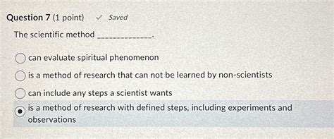 solved question 7 1 point n saved nthe scientific