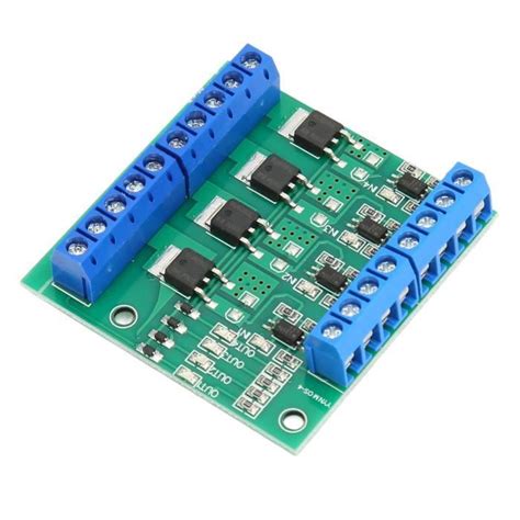 Qiilu Module de pilote MOS Module pilote MOS Carte amplificateur PLC à effet de champ 4 voies