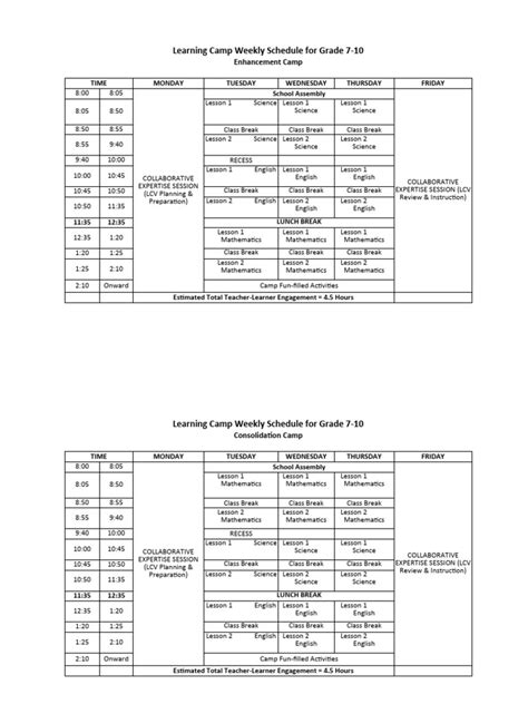 Nlc Schedule Pdf