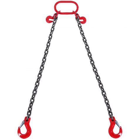 Vevor 516 X 6 Chain Sling 2 Legs G80 Lifting Chain With Grab Hooks
