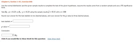 Solved Chapter 6 Section 1 Ht Exercise 048 Use The Normal