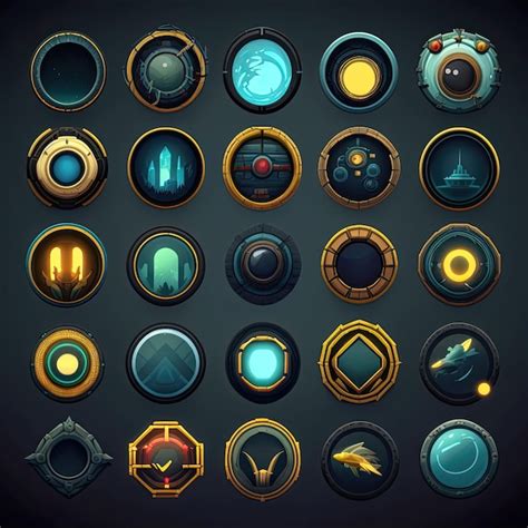 Premium Photo Sign Round Frame Game Ai Generated Technology Gui Web Banner Hud Futuristic Sign