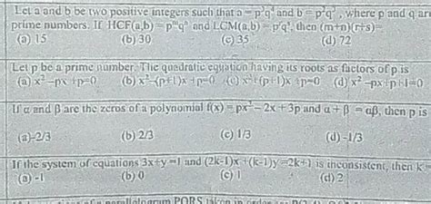 Lel a and b be two positive integers such that a=p3qd and b=p2q3, where p..