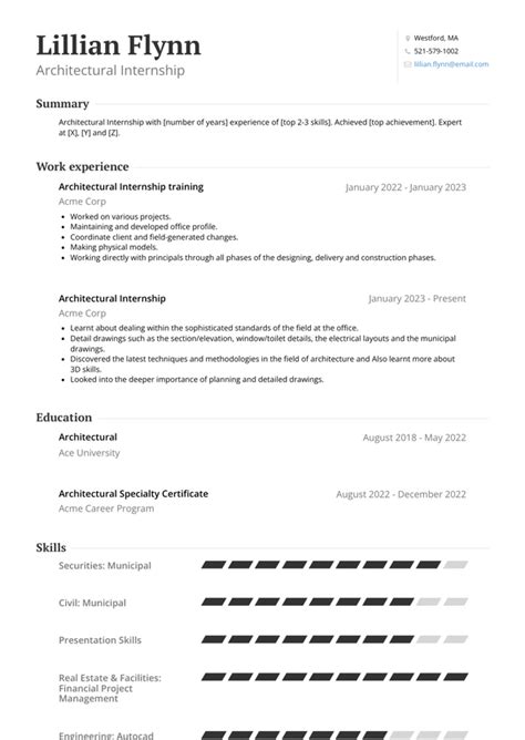 10 Architectural Internship Resume Examples That Work