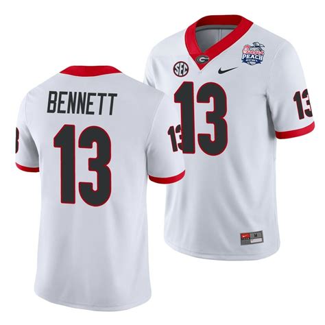 Stetson Bennett Uga Jersey 13 2021 Peach Bowl White College Football