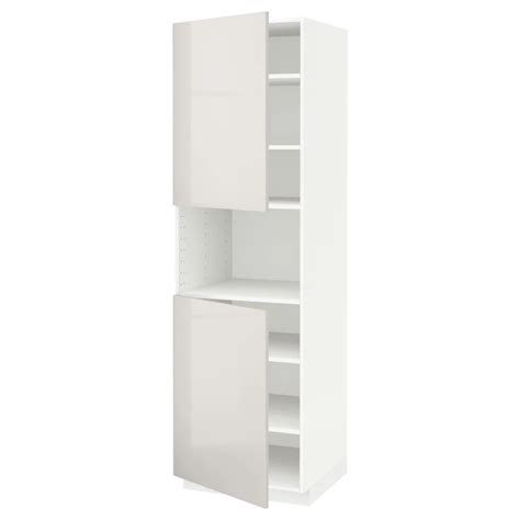 Кухонный шкаф-пенал - IKEA METOD/МЕТОД ИКЕА, 200х60х60 см, белый/светло ...